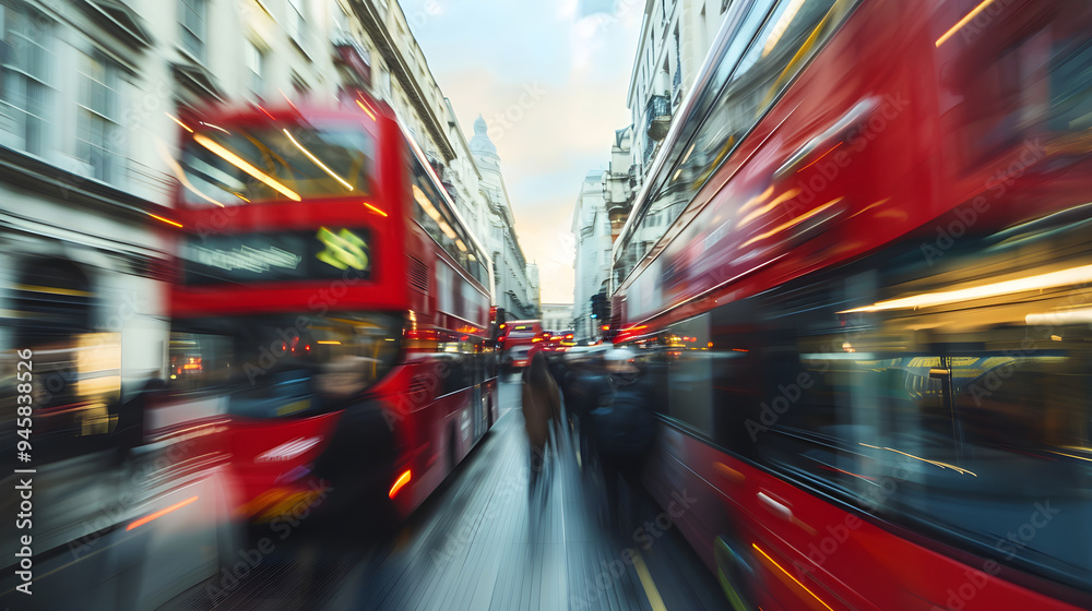 Dynamic Motion Blur of a Bustling London Street Scene. Capturing the ...