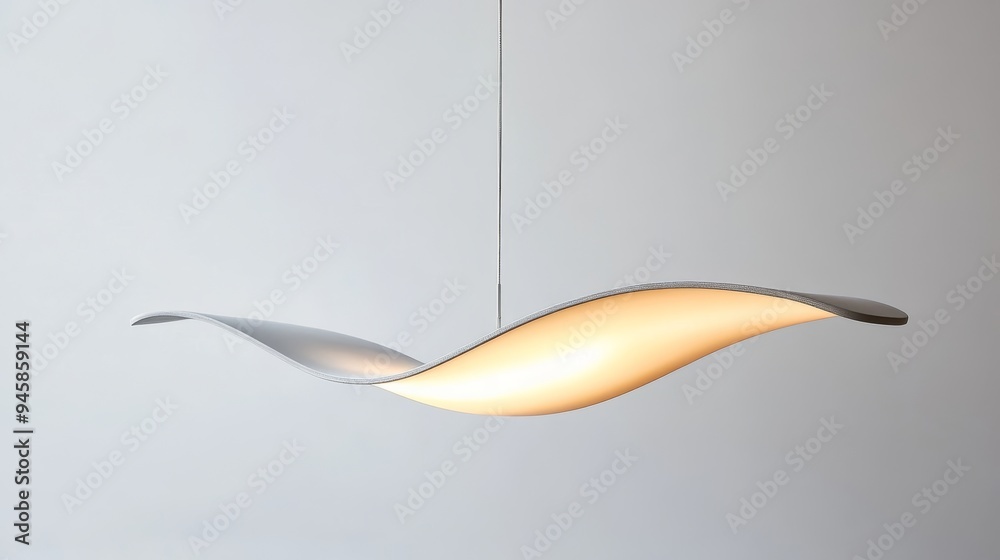 This contemporary ceiling lamp features a unique wave design, adding a ...