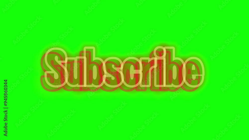 Subscribe Green Screen pop up animation motion graphic with chroma key ...
