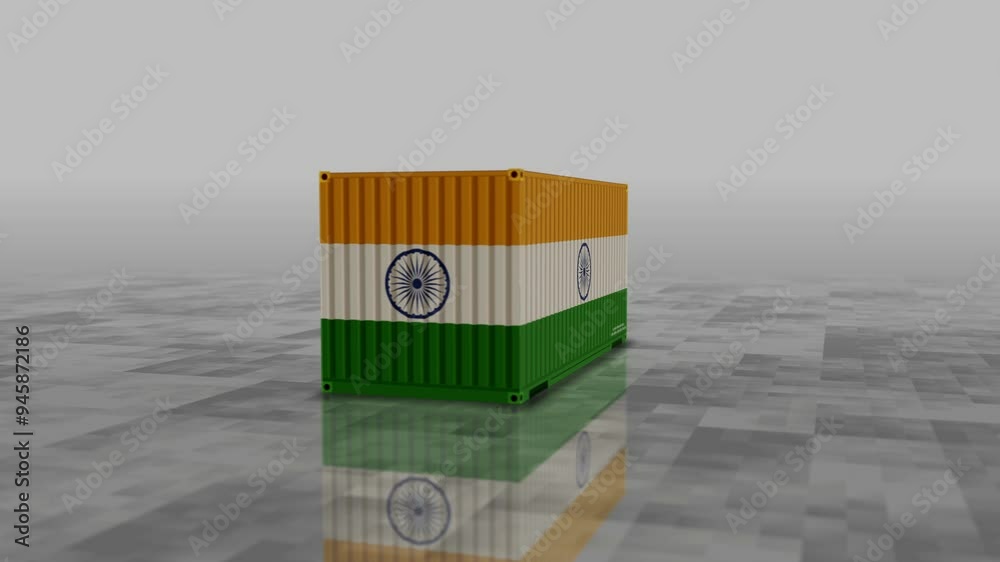 India export production and import cargo containers in port terminal ...