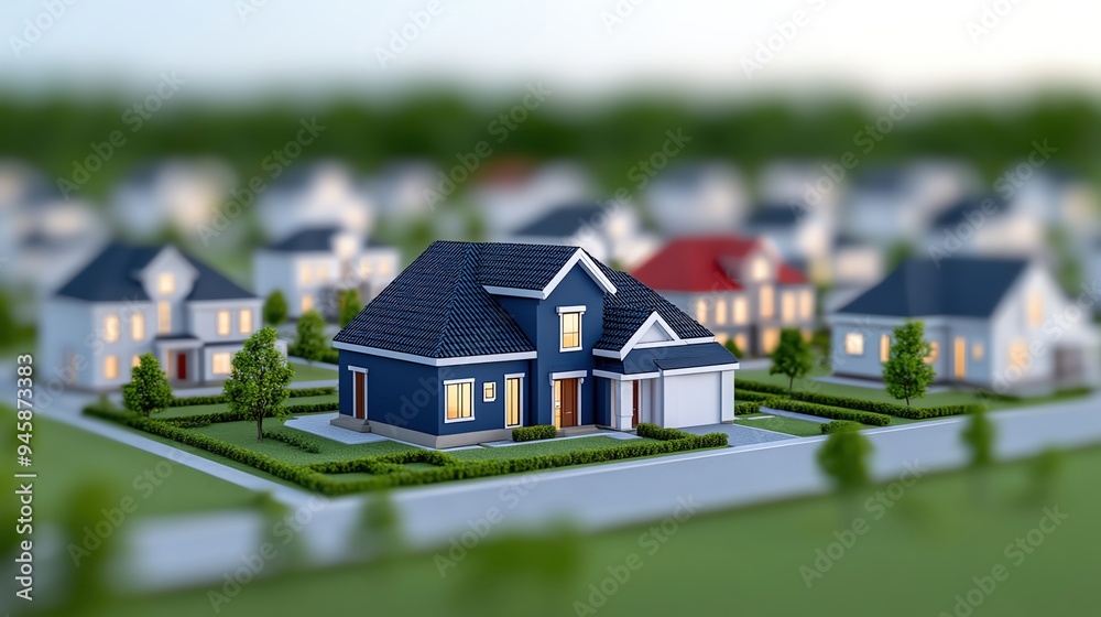 Residential area blueprint, strategic housing development, flat design ...