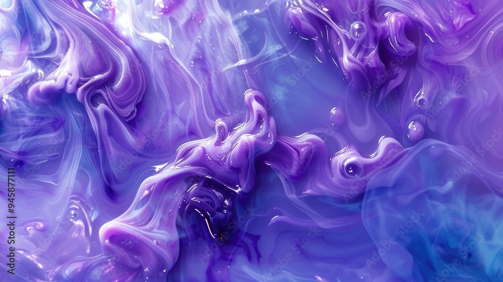Abstract fluid design in shade of purple and blue. Background image of ...