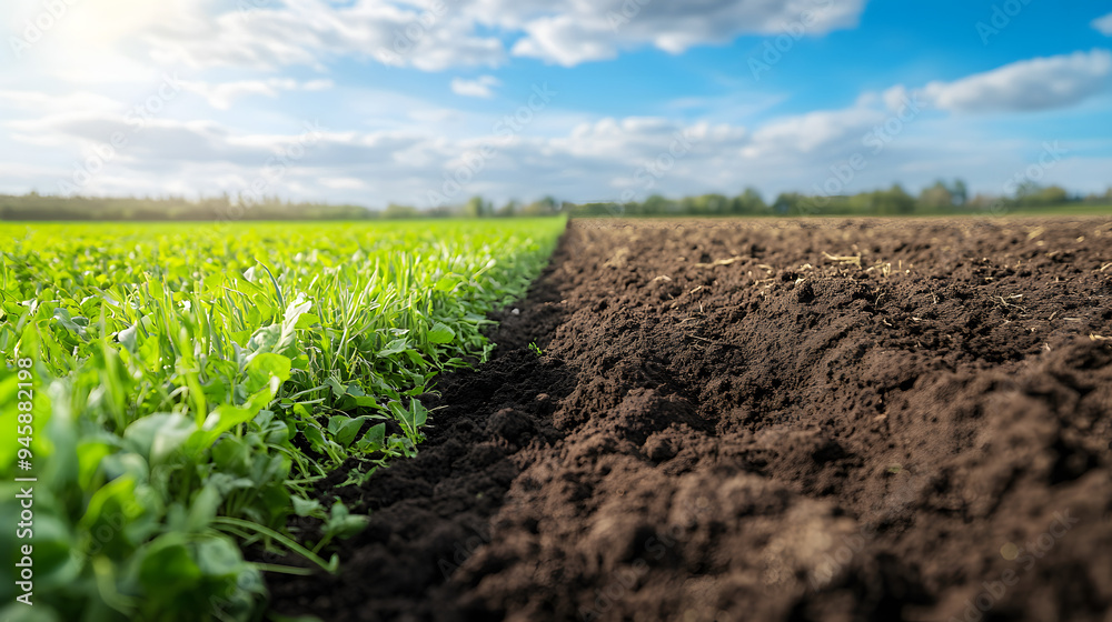 Healthy crop growth in balanced pH soil versus poor growth in ...