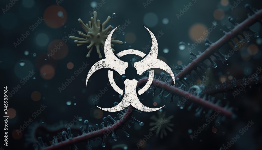 Biohazard alert Dangerous pathogens detected Stock Photo | Adobe Stock