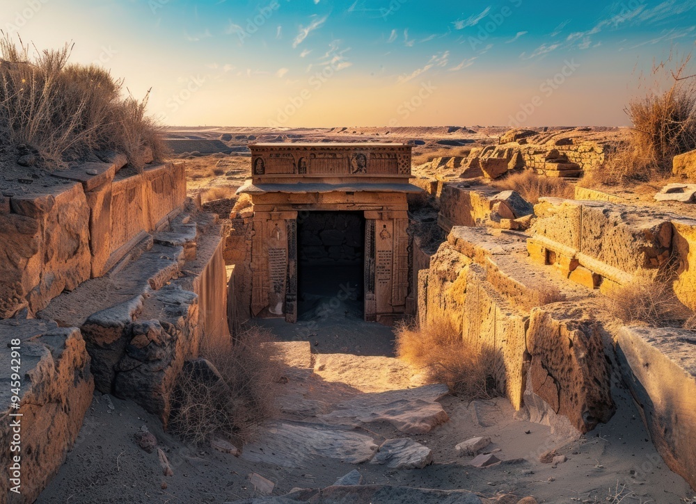 Indian state desert tomb and ancient historical site Stock Photo ...