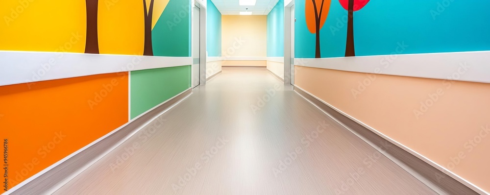 Pediatric hospital with specialized care units and child-friendly ...