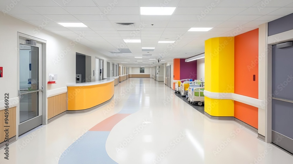 Pediatric healthcare facility with specialized care units and child ...