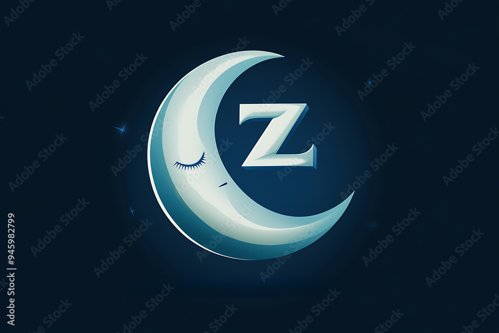A simple and clean icon of the moon and a cloud in flat art style. The ...