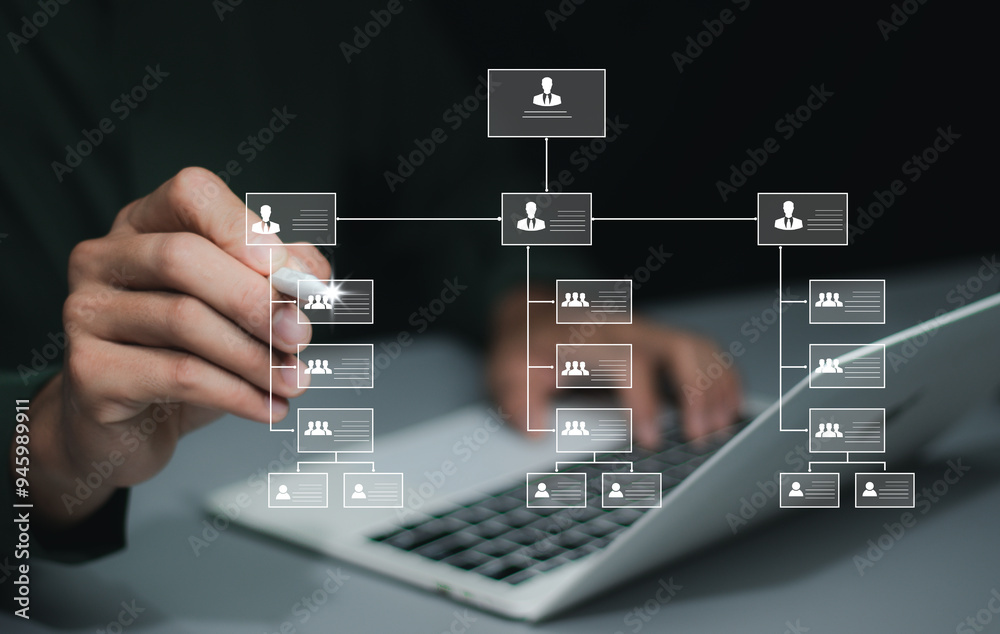 Photo & Art Print Organization chart and hierarchy structure employees ...