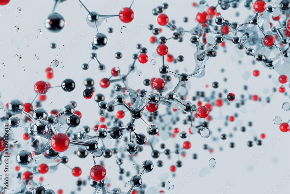 Vector Illustration of Iron Molecules in a Science Magazine, Depicting ...