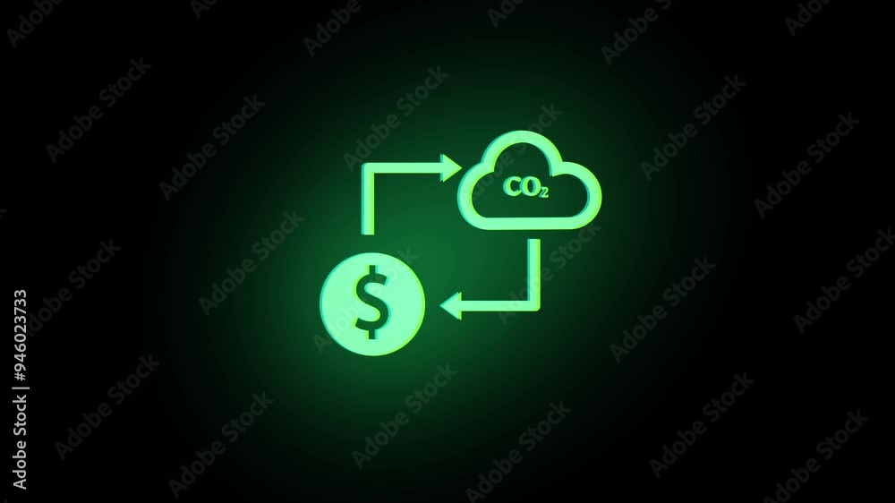 Carbon emission trading icon animation . filled flat sign for mobile ...