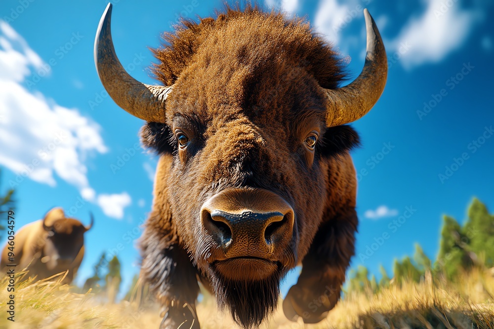 Bison and the sound of the wild, captured in a photo that suggests the ...