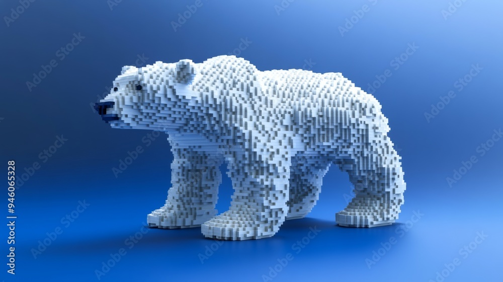 In the Polaris Python package, a 3D pixelated polar bear represents ...