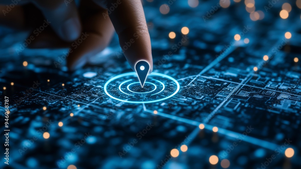 Detailed map representing the starting and destination points of a GPS ...