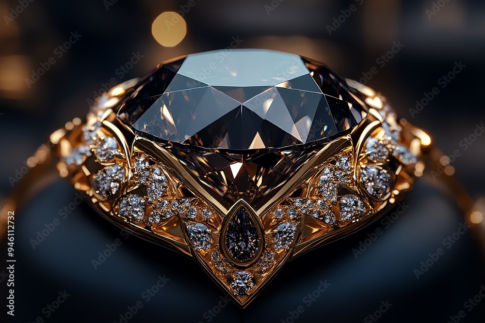 Diamond as a luxury symbol, depicted in an artwork featuring it in an ...
