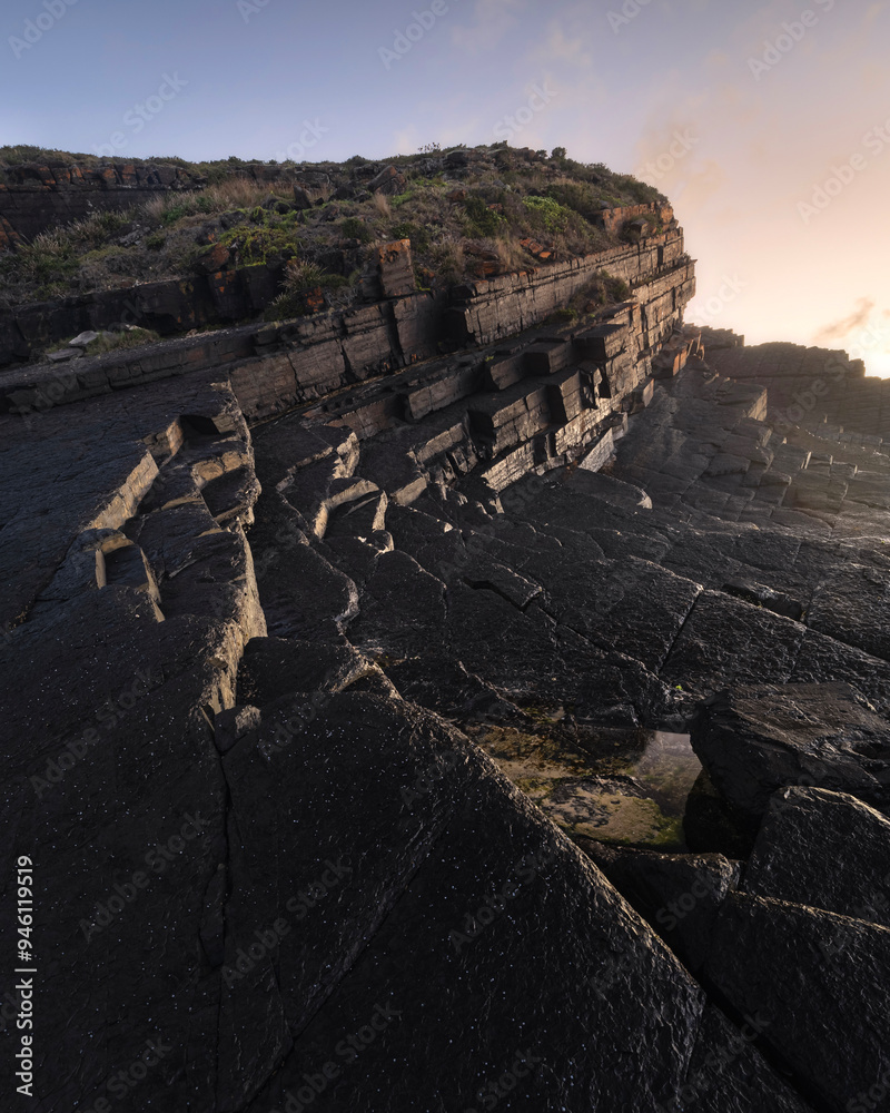 seascape photo at sunrise at sandbar on the mid north coast of nsw in ...