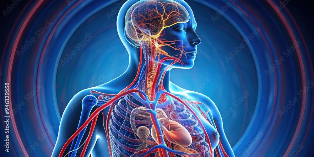 Close up of placental structure and circulation in the human body Stock ...