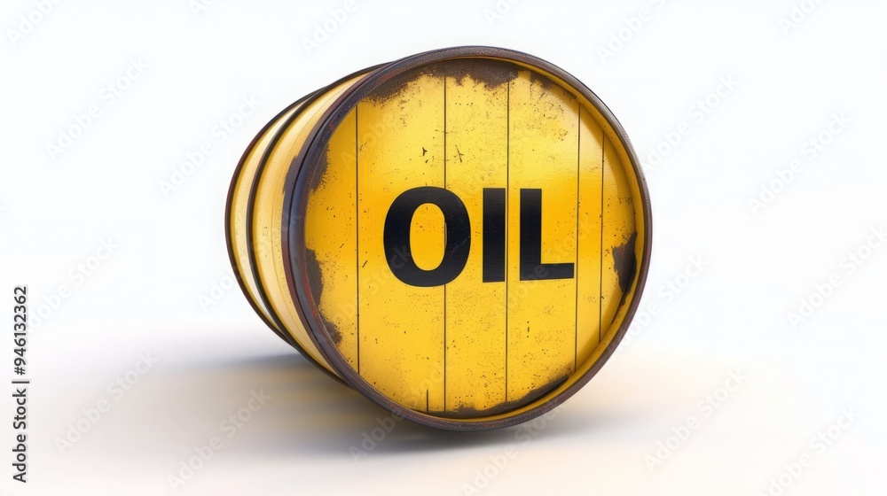 Elegant Luxury Oil Barrel Display with Prominent "OIL" Typography on a ...