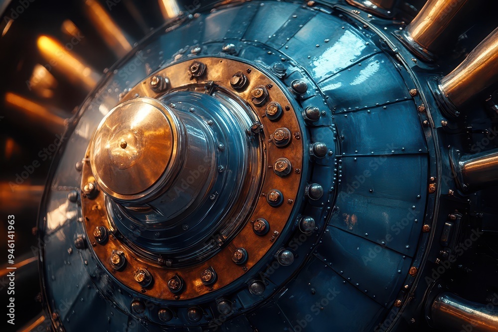 vintage aviation glory sunkissed airplane engine captured in golden ...