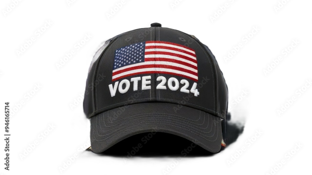Election concept for 2024: black cap in USA flag colors with "Vote 2024 ...