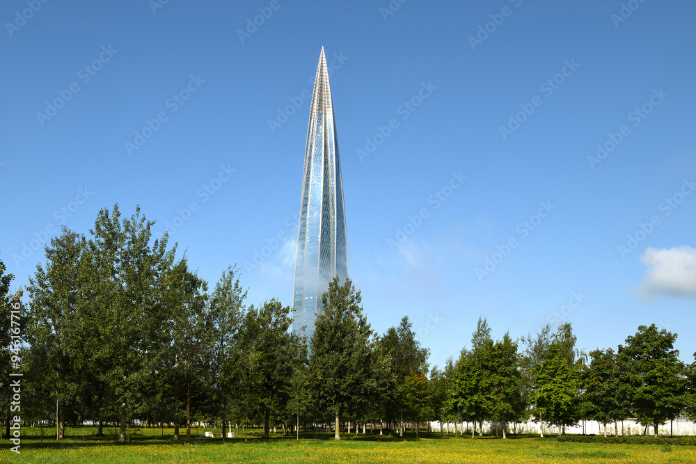 Lakhta Centre, 87-story skyscraper among clouds in northwestern ...
