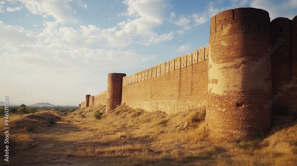 Lonely Indian Fort Wall: The high walls of a historic Indian fort ...