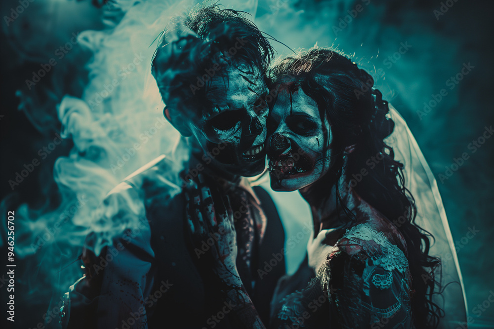 Corpse Wedding blood-splattered bride and groom terrifyingly undead in ...