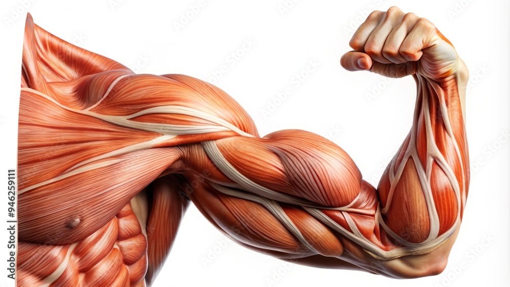 A close-up of a toned forearm and wrist, showcasing defined muscles and ...