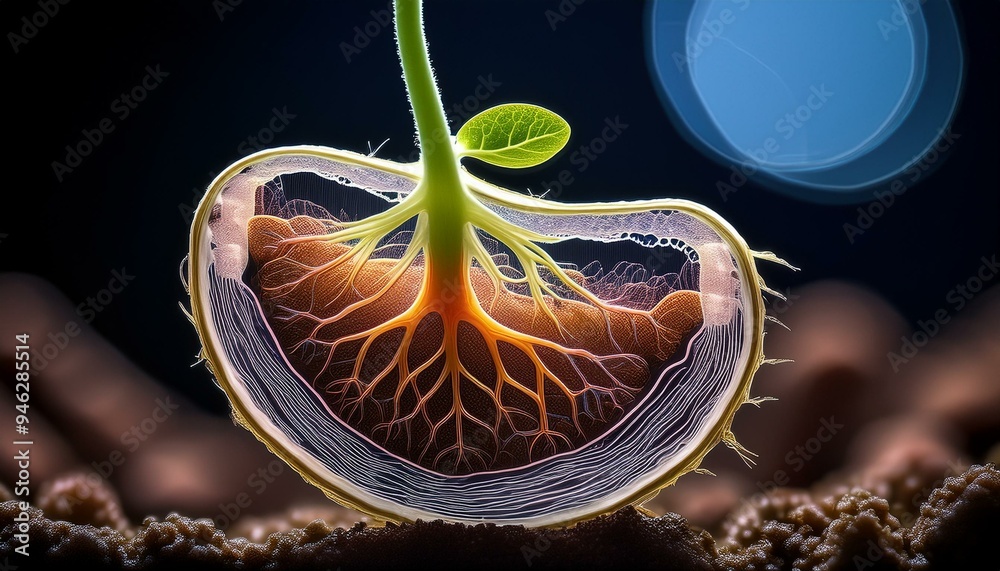 Provides a detailed look at the internal structure of a seedling ...