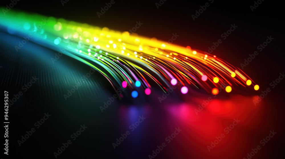 Laser optics in communication, visualizing the role of optical fibers ...