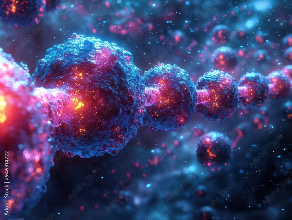 futuristic 3d rendering of car tcell therapy process glowing blue ...