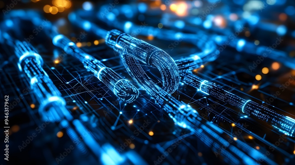 Holographic representation of a blockchain ledger with AI-powered data ...