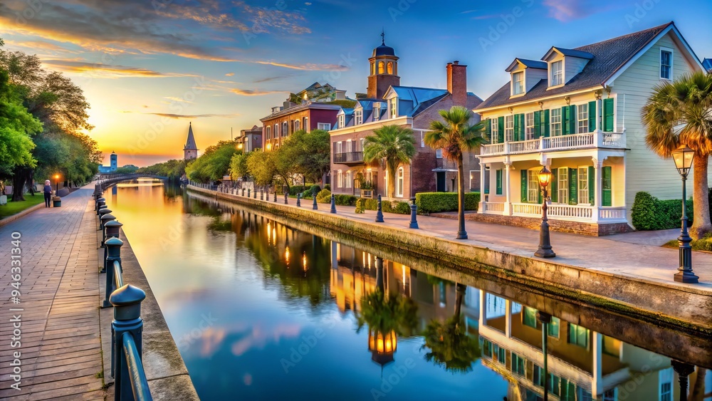 Historic waterfront district in Georgetown, South Carolina, featuring ...