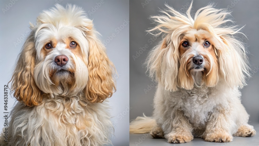 Messy, matted dog transformed to a fluffy, clean canine with a ...