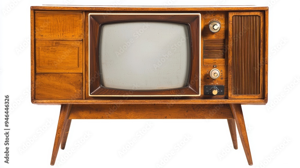 Classic Retro TV: A vintage television set from the 1950s or 60s with ...