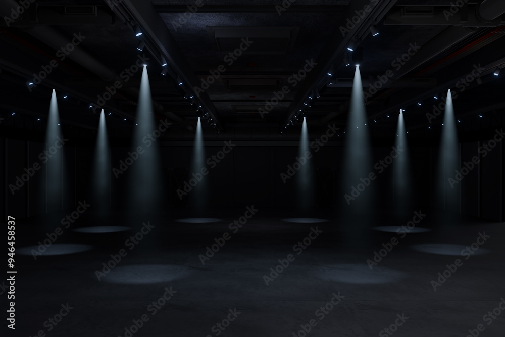 Empty hall exhibition centre.The backdrop for exhibition stands, booth ...