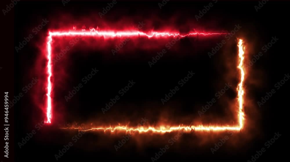 fire effect frame border. looping animation, Alpha channel, transparent ...