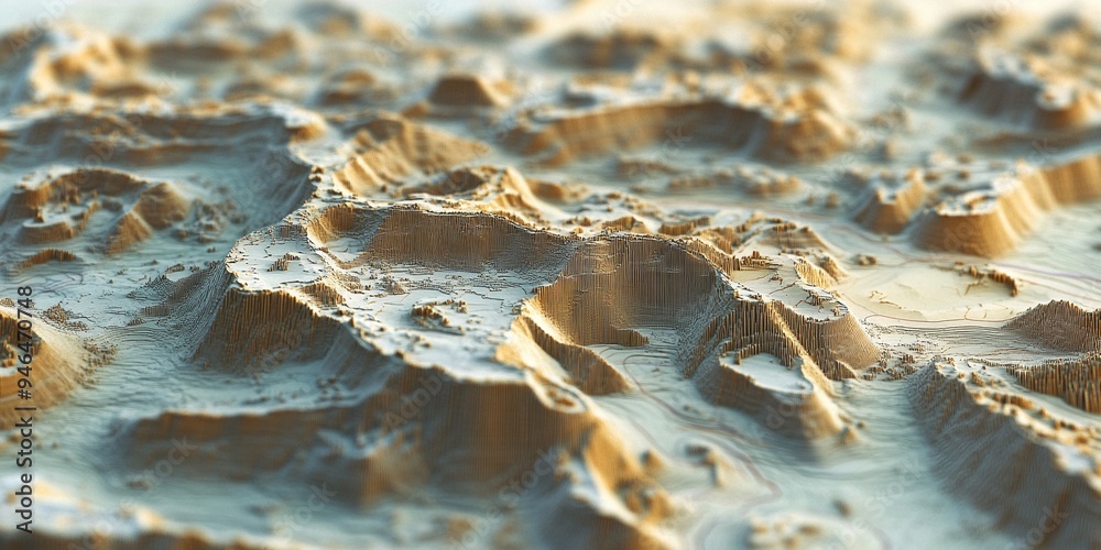 Digital 3D Terrain Map with Colorful Elevations – Ideal for GIS ...