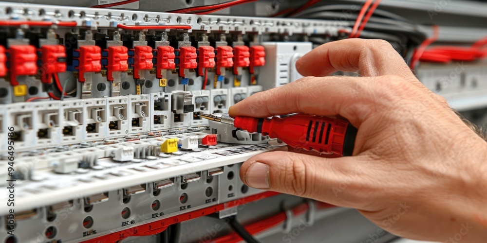 Hand adjusting power distribution components in an electrical panel for ...