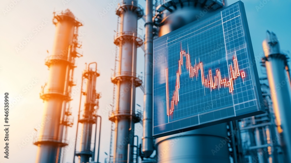 Presentation slide highlighting key financial data points in the energy ...