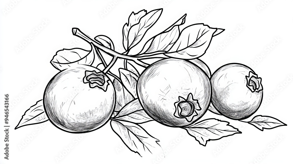 Blueberry tracing and coloring page for kids. Color in the blueberry to ...