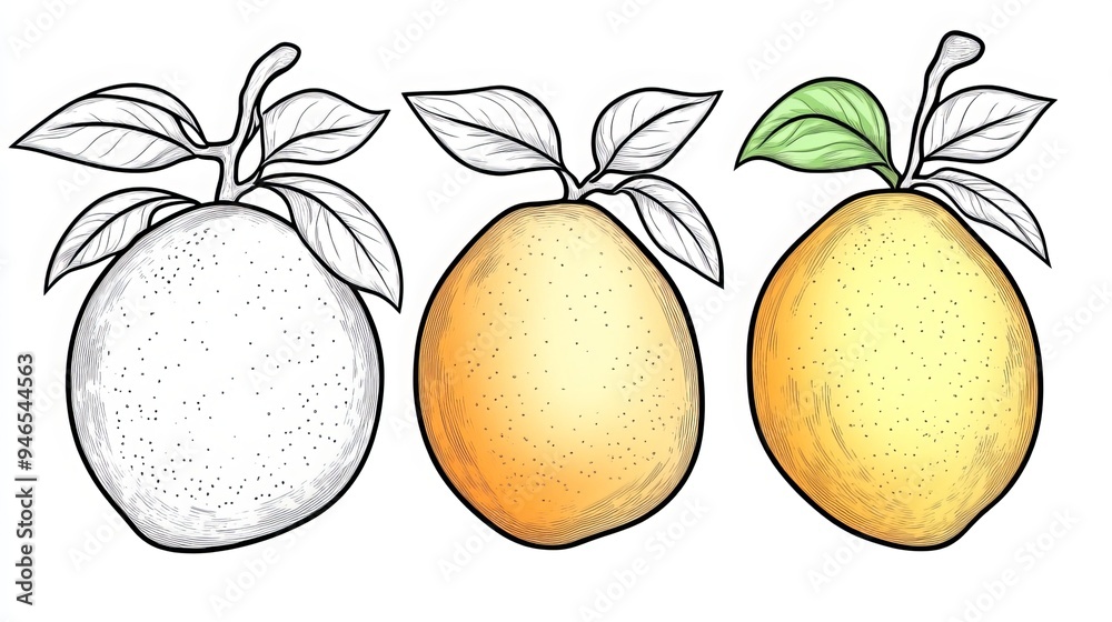 Color and trace fruits! Color this mango coloring page for kids. Mango ...