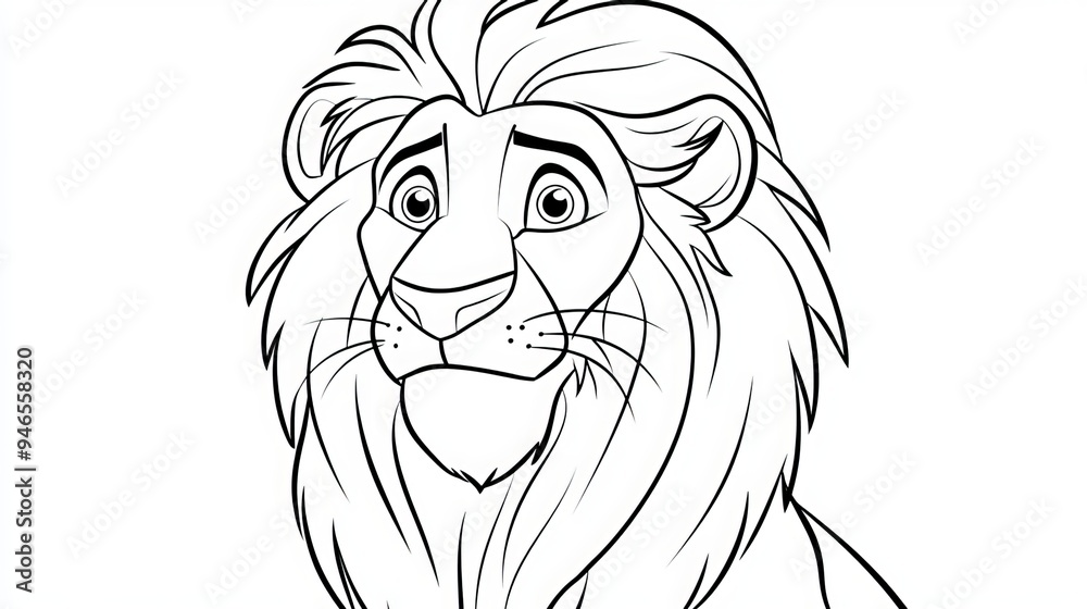 Fun lion coloring pages for young children. Trace and color the lion ...