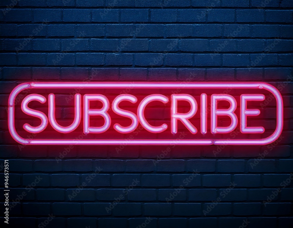 vector realistic isolated neon sign subscribe button logo decoration ...