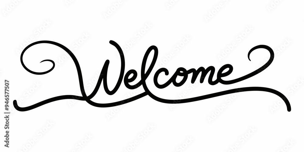 A stylish and elegant handwritten welcome sign, perfect for adding a ...