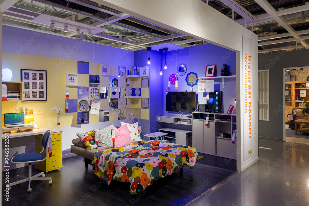 PENANG, MALAYSIA - AUG 14, 2024: IKEA new fancy colour theme bedroom ...