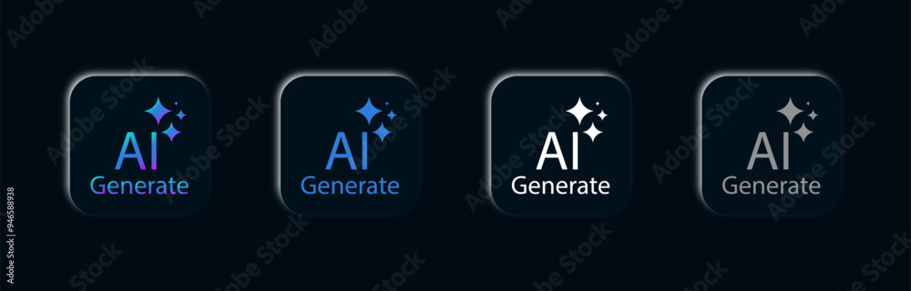 Create AI button. Artificial intelligence technology concept. Click AI ...