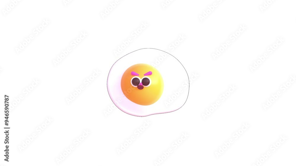 It's a cartoon egg yolk with the best 4k animation. egg on transparent ...