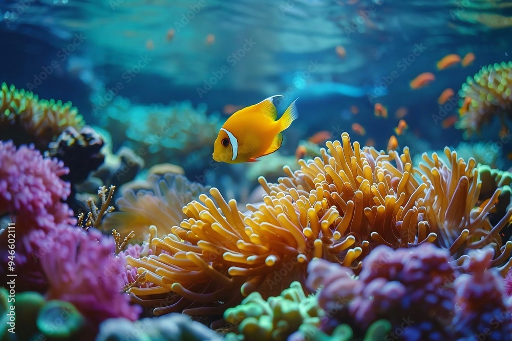 stunning vertical video capturing colorful tropical fish swimming on a ...