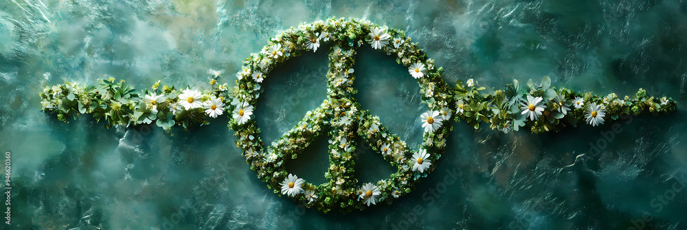 World Peace Day Message with Iconic Peace Symbol and Global Unity Stock ...